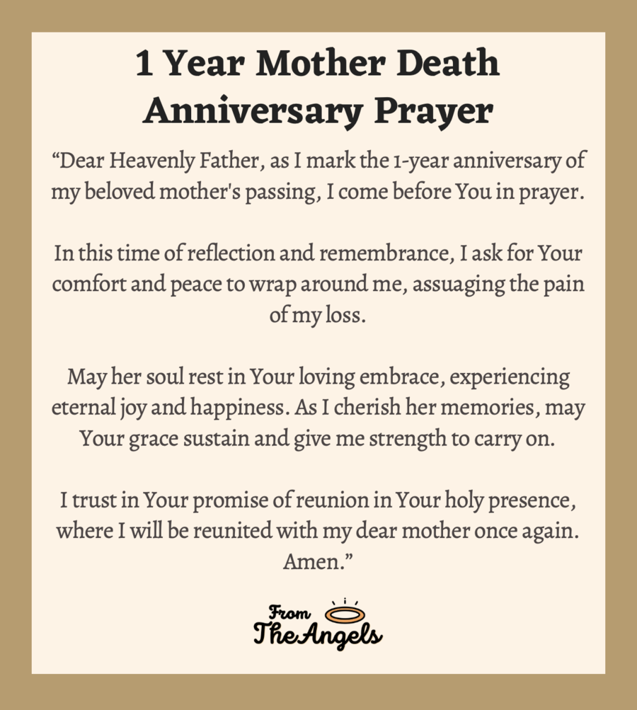 1 Year Mother s Death Anniversary 6 Prayers For God s Blessings